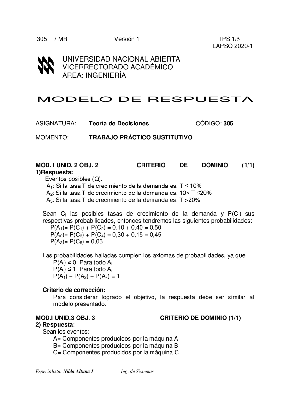 Teoria de decisiones | Exercises of Operational Research | Docsity