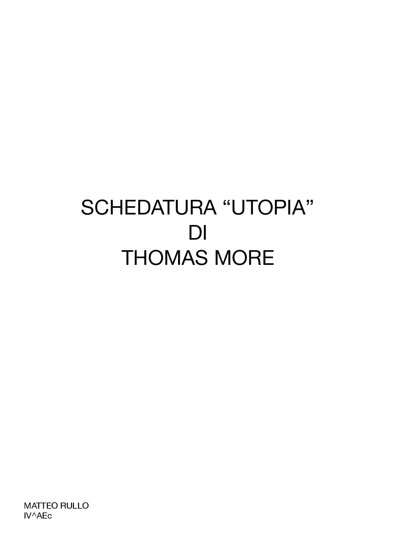 Schedatura Di Utopia Docsity