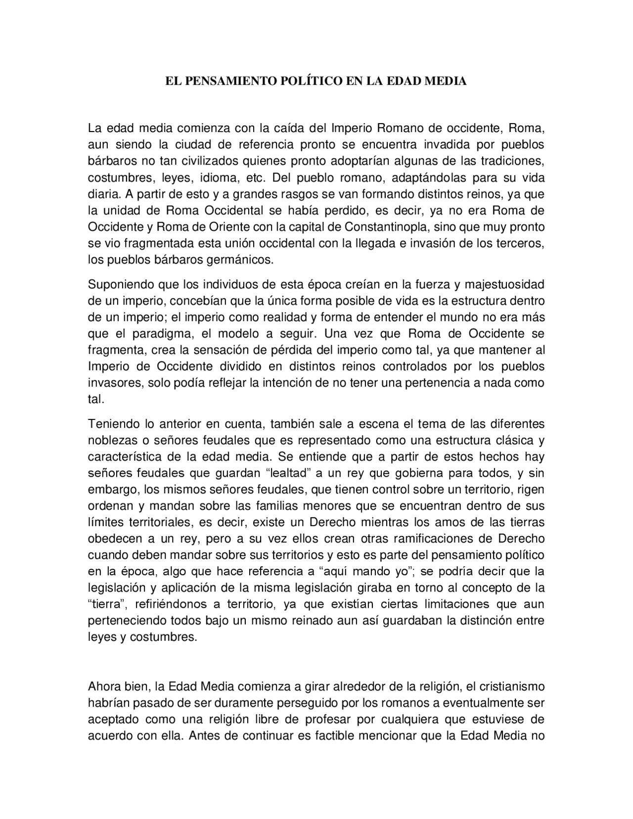 Concepción informal de Estado - Docsity