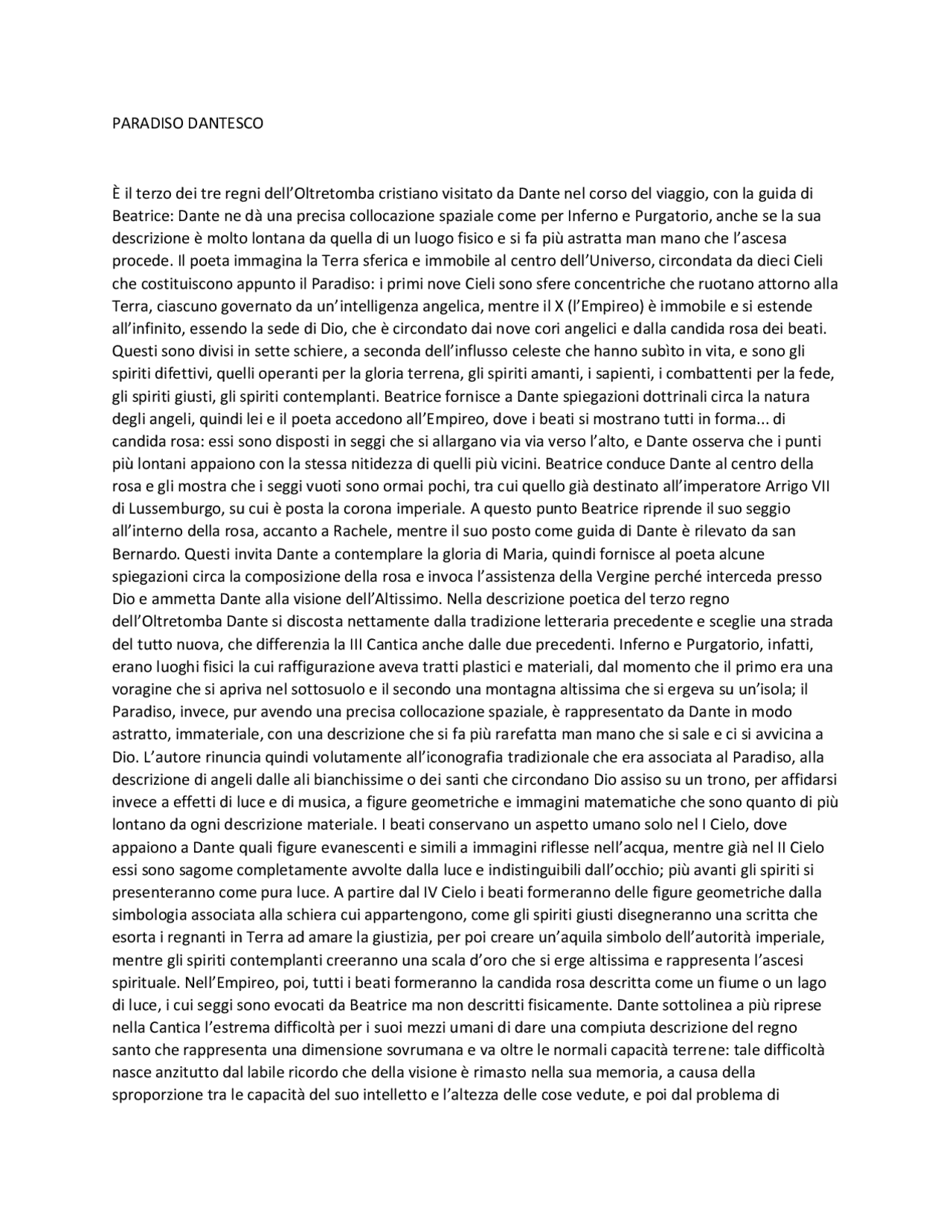 Dante Paradiso I Canto Docsity