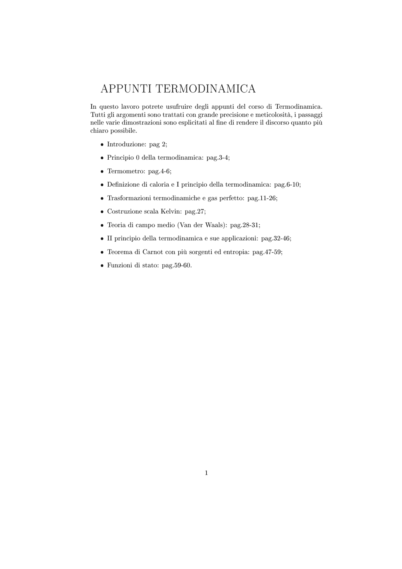 APPUNTI TERMODINAMICA CORSO LAUREA TRIENNALE FISICA | Appunti di ...