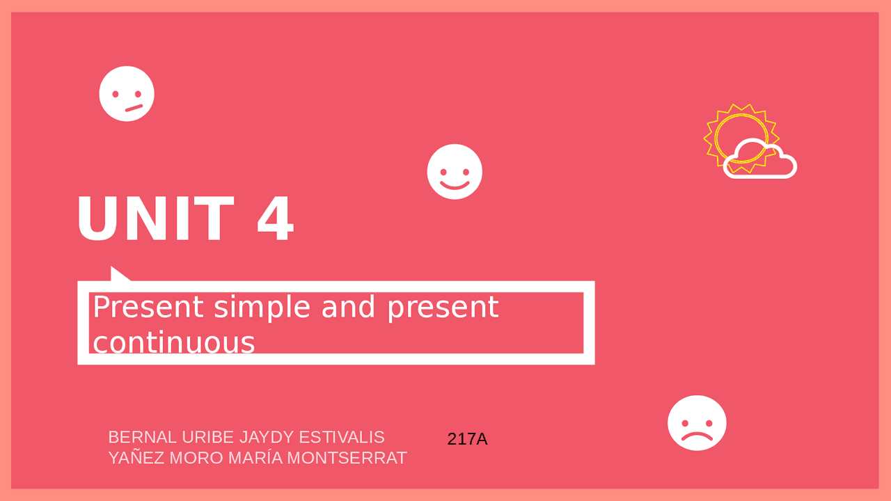 Presente Simple y Presente continuo | Slides de Inglês | Docsity