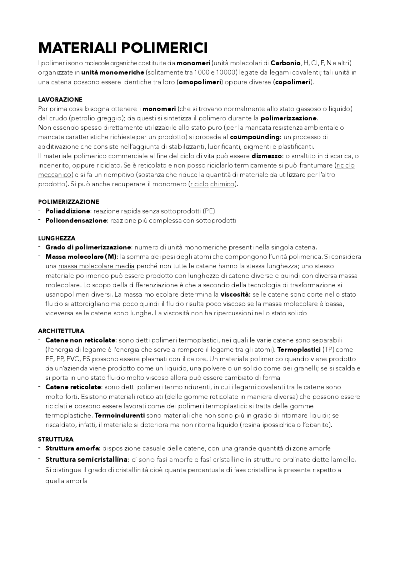 Materiali Polimerici Docsity