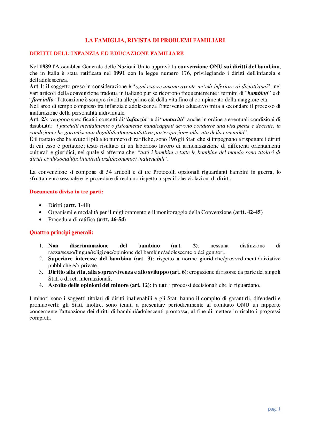 Rivista La Famiglia Docsity