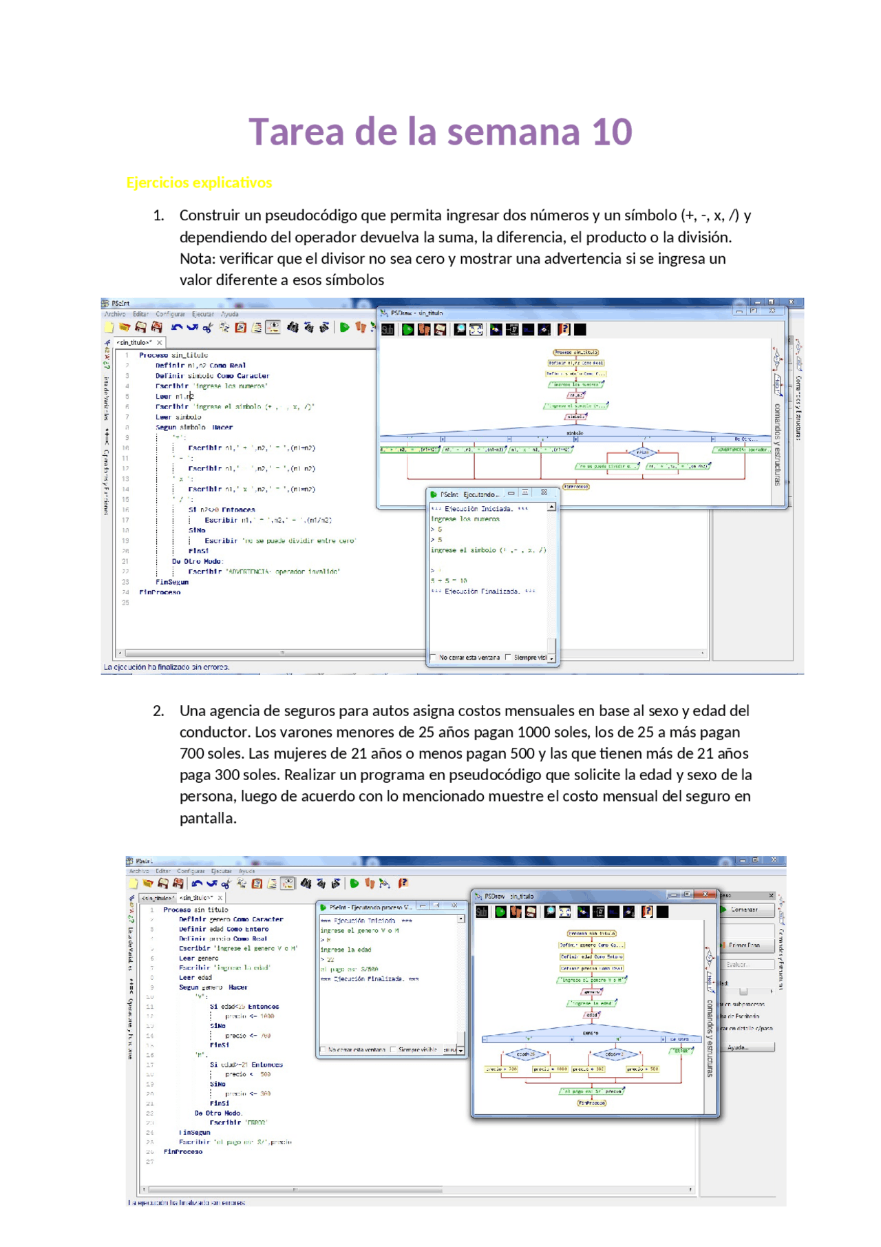 Tarea de la semana 10 - Docsity