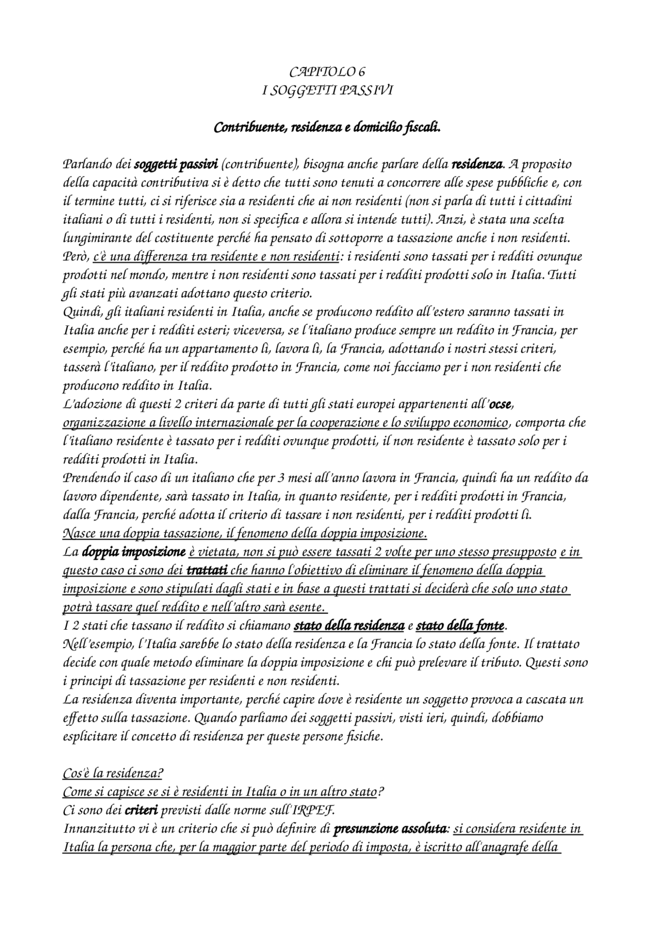 Riassunto Tributario Docsity