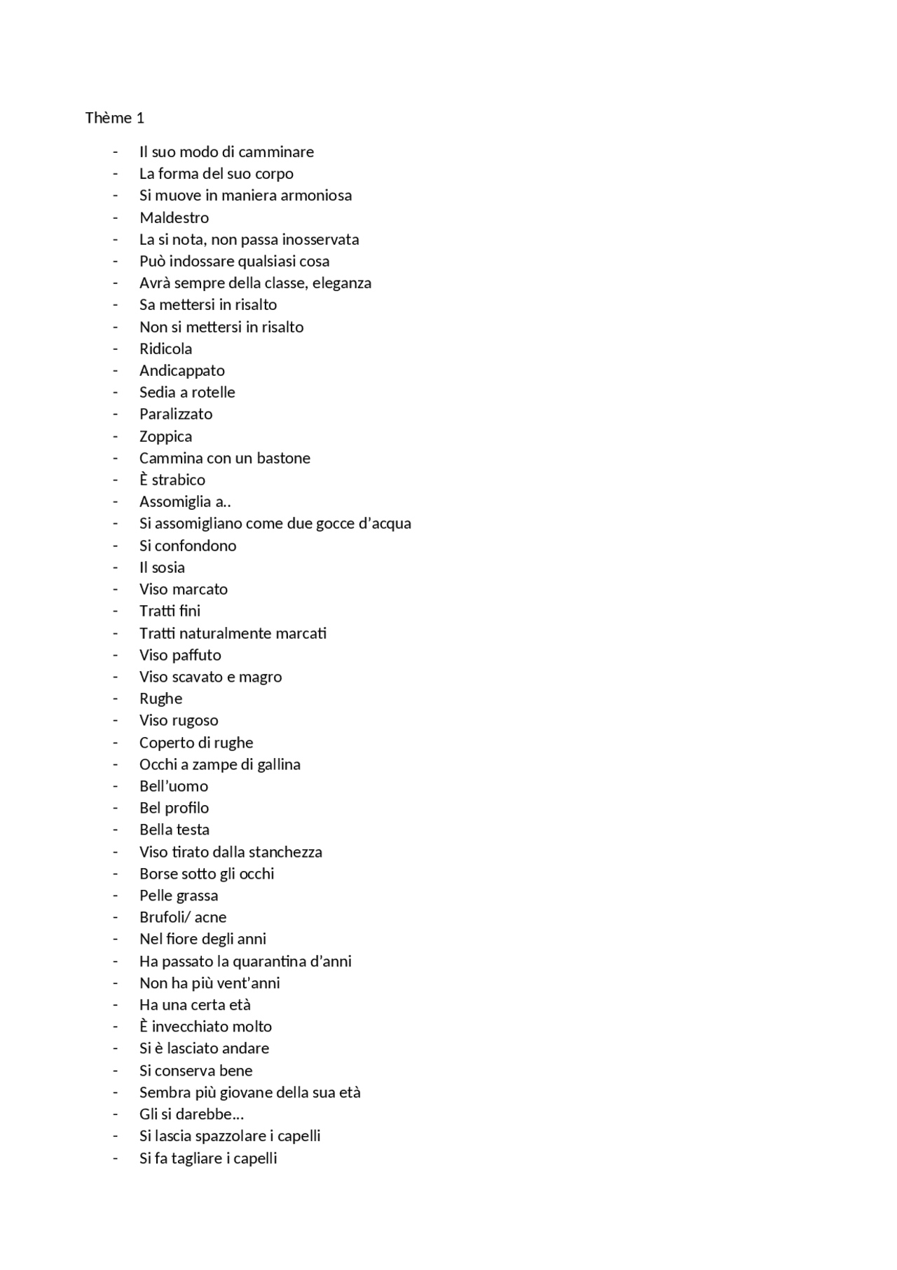 Lessico Francese secondo anno - Docsity