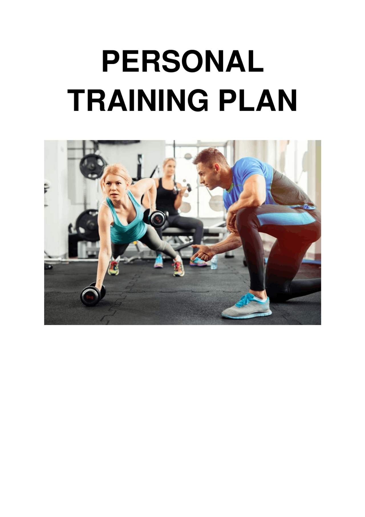 Personal training plan - Docsity