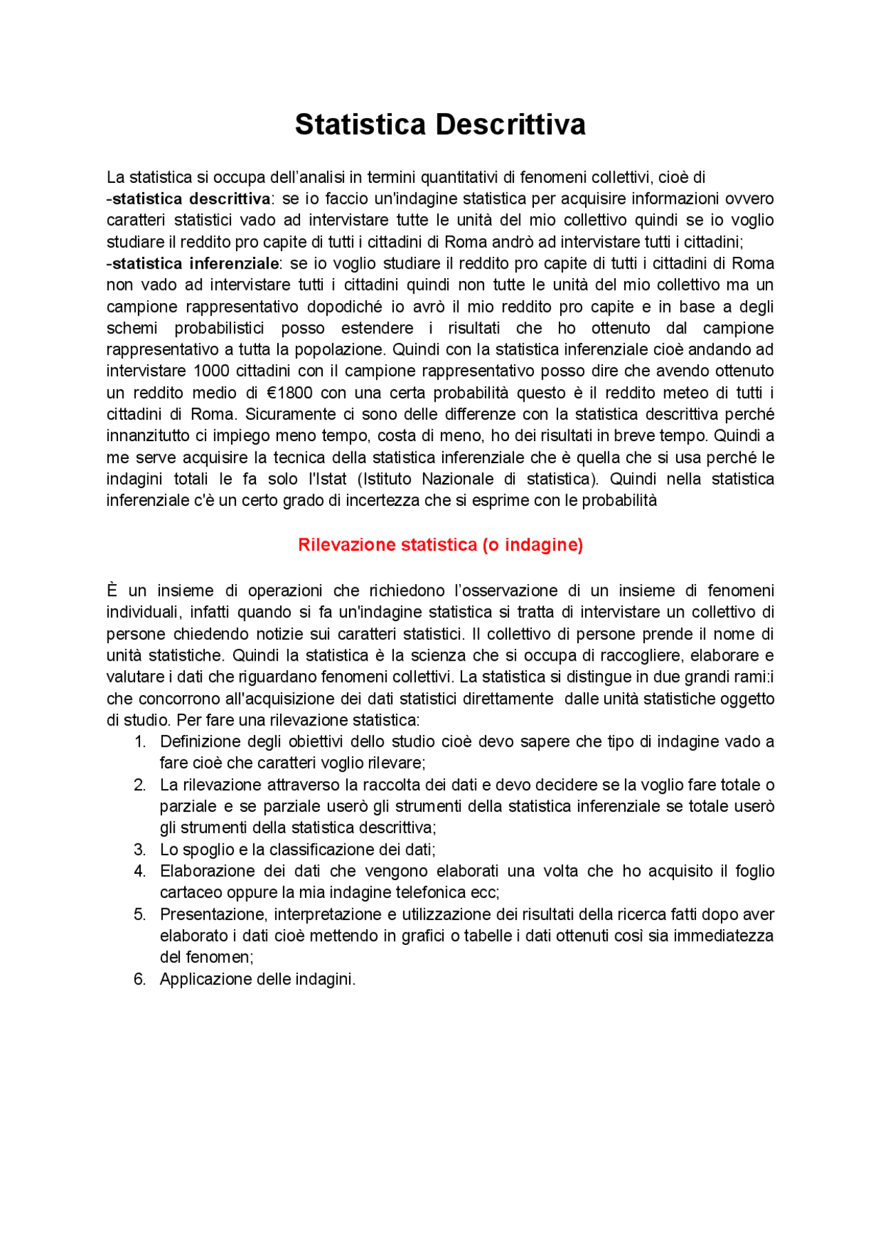 Statistica Descrittiva Intro Appunti Di Statistica Docsity