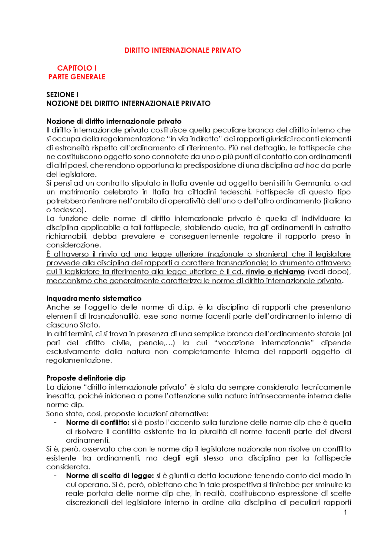 Riassunto Diritto Internaziona Privato Docsity