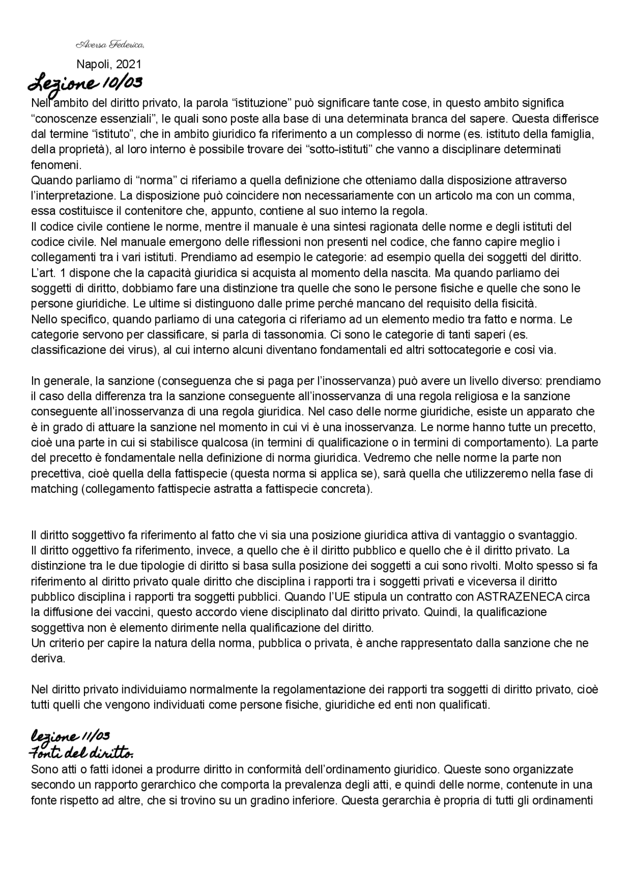 Appunti Completi Diritto Privato Ilaria Caggiano Docsity