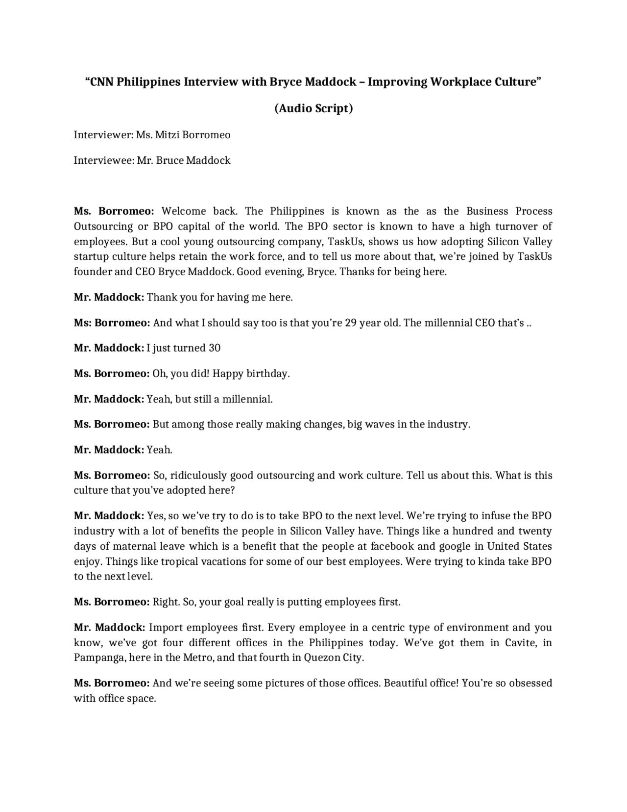 Audio script that can help the students and teachers - Docsity