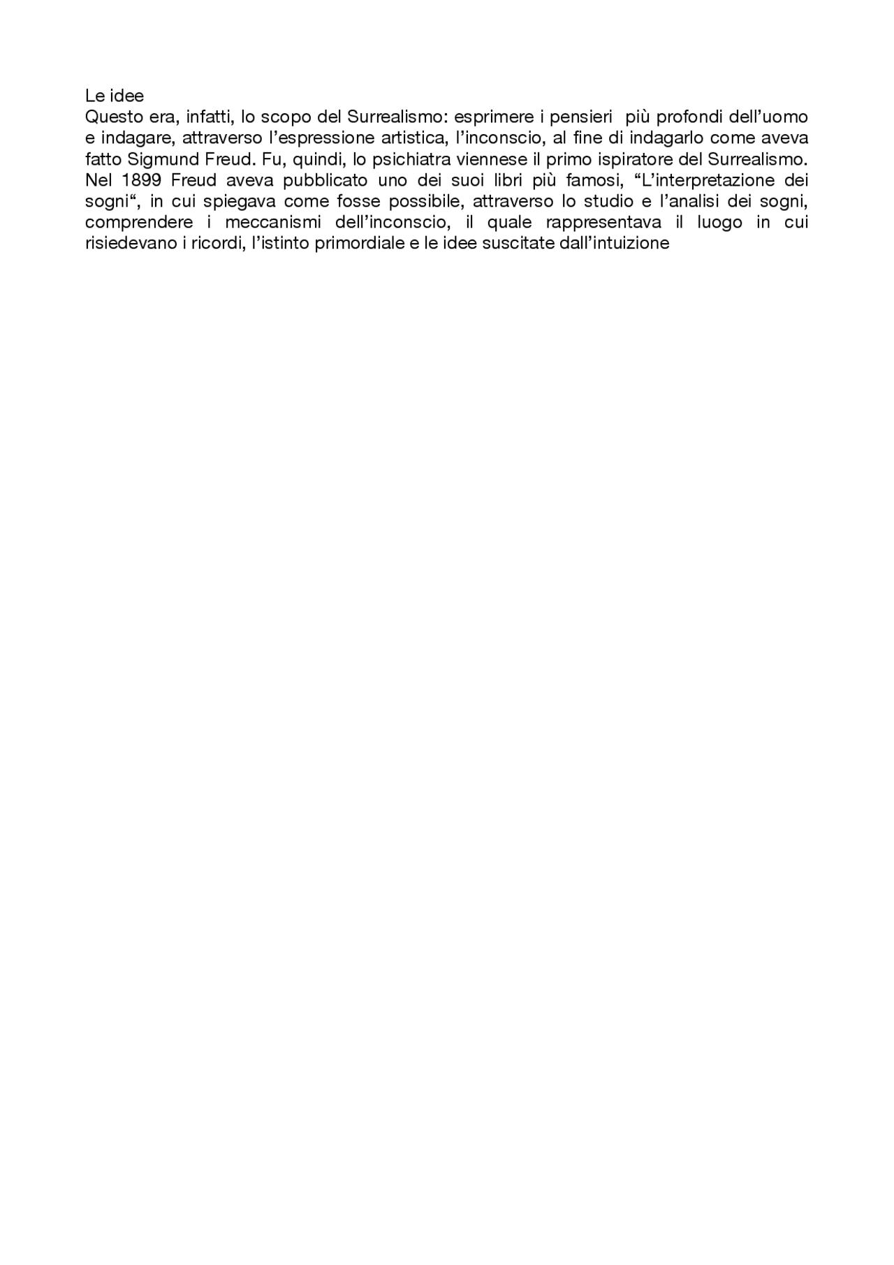 Riassunto Sulle Idee Del Surrealismo Docsity