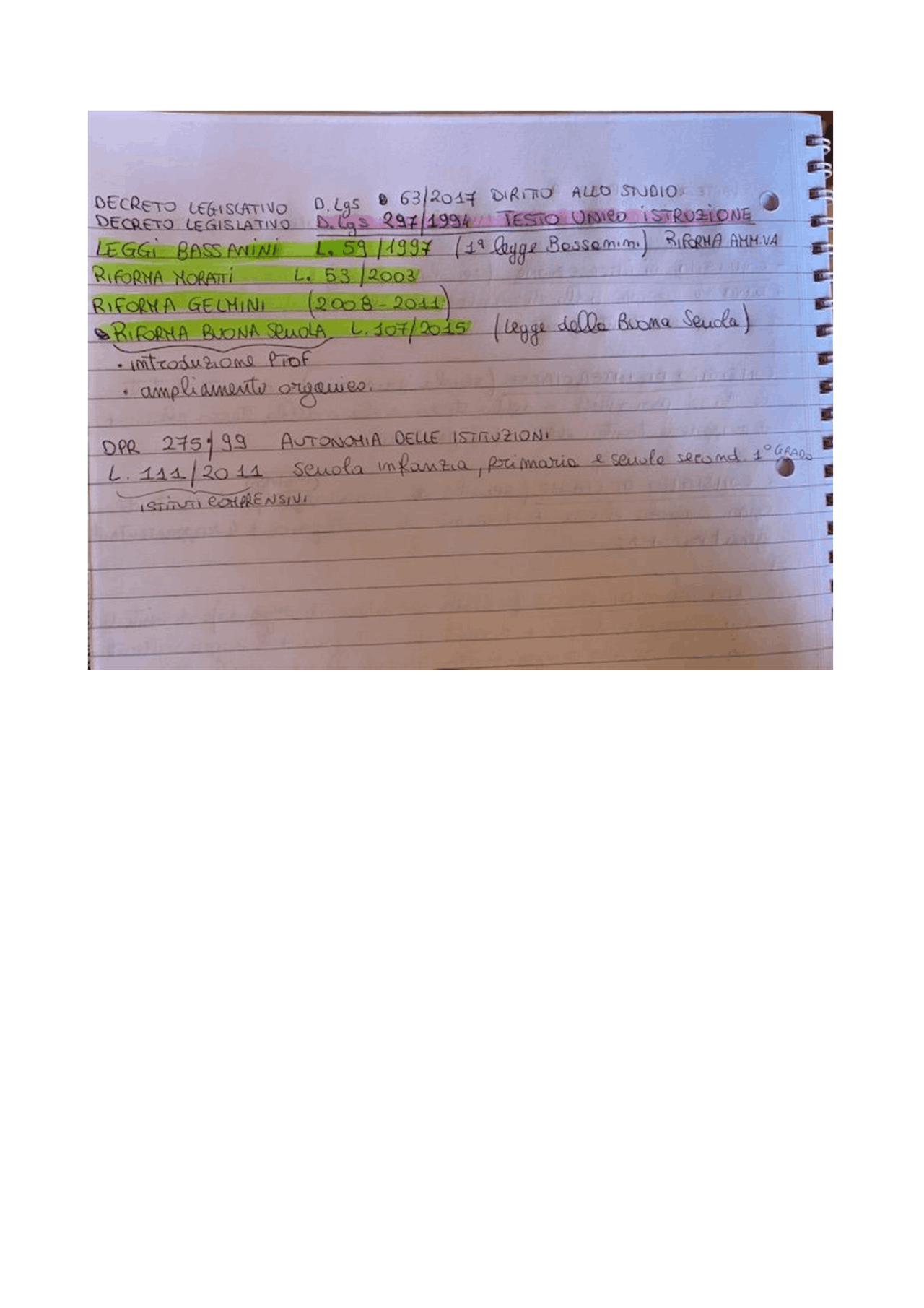 Riforme Ammve Scuola Docsity