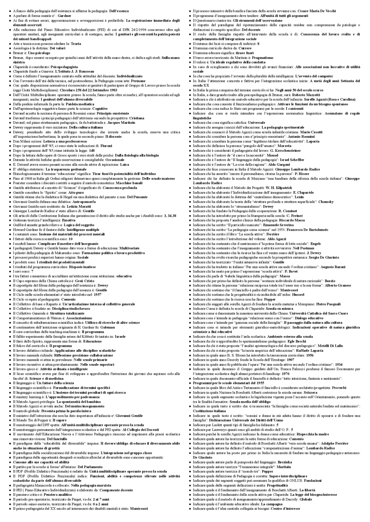 Storia Istituzioni Educative Test Docsity