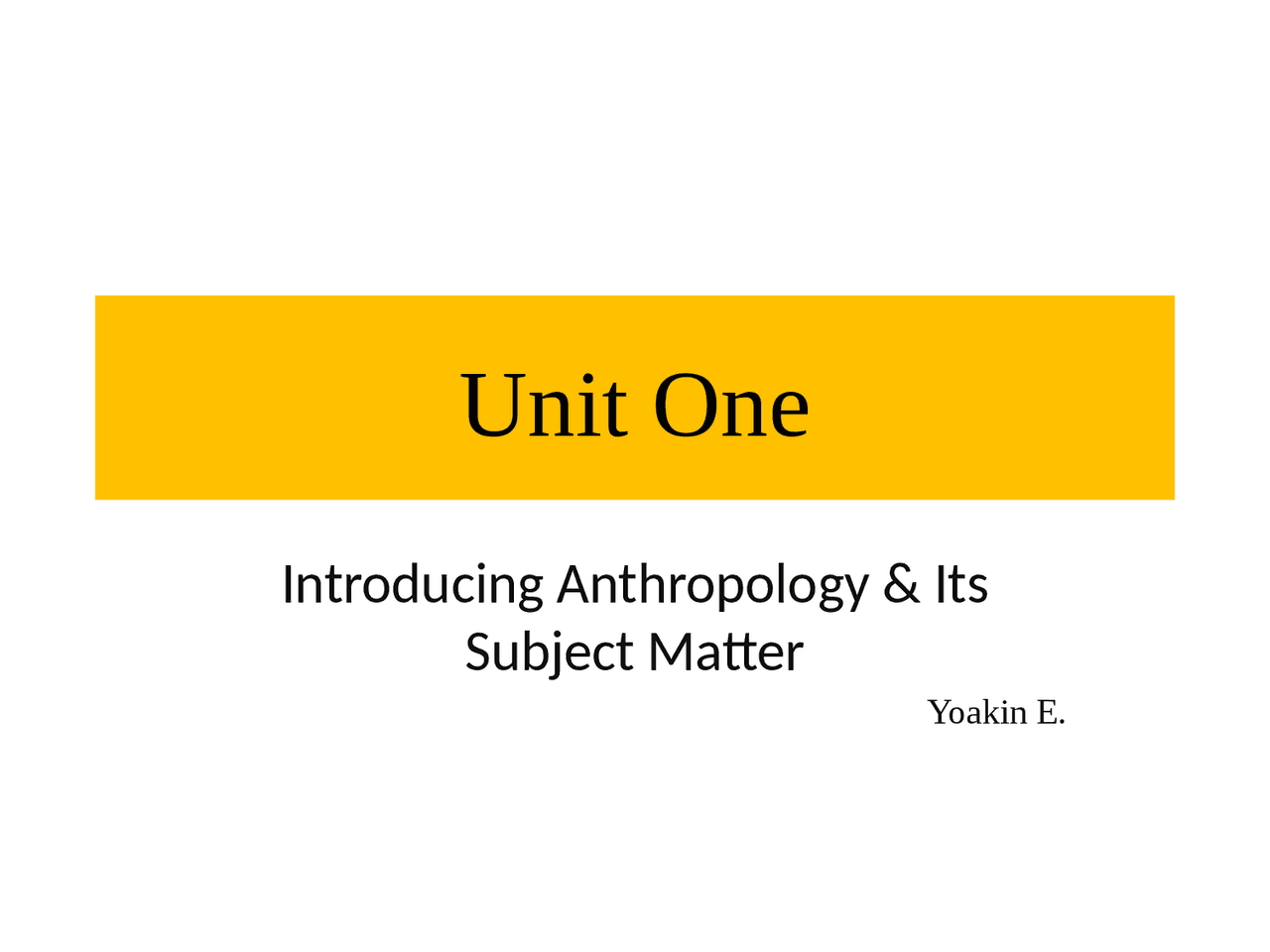 Anthropology Lectures Note Slide Docsity
