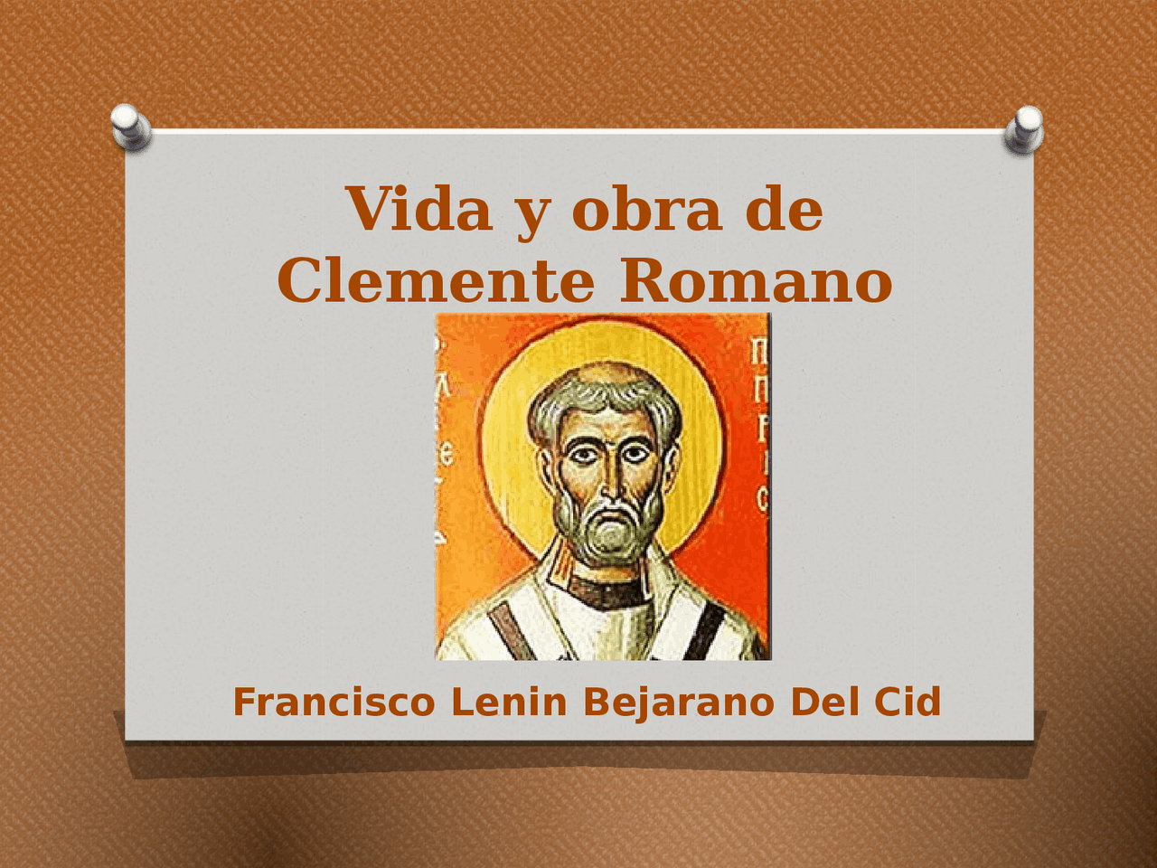 Vida y Obra de Clemente Romano - Docsity