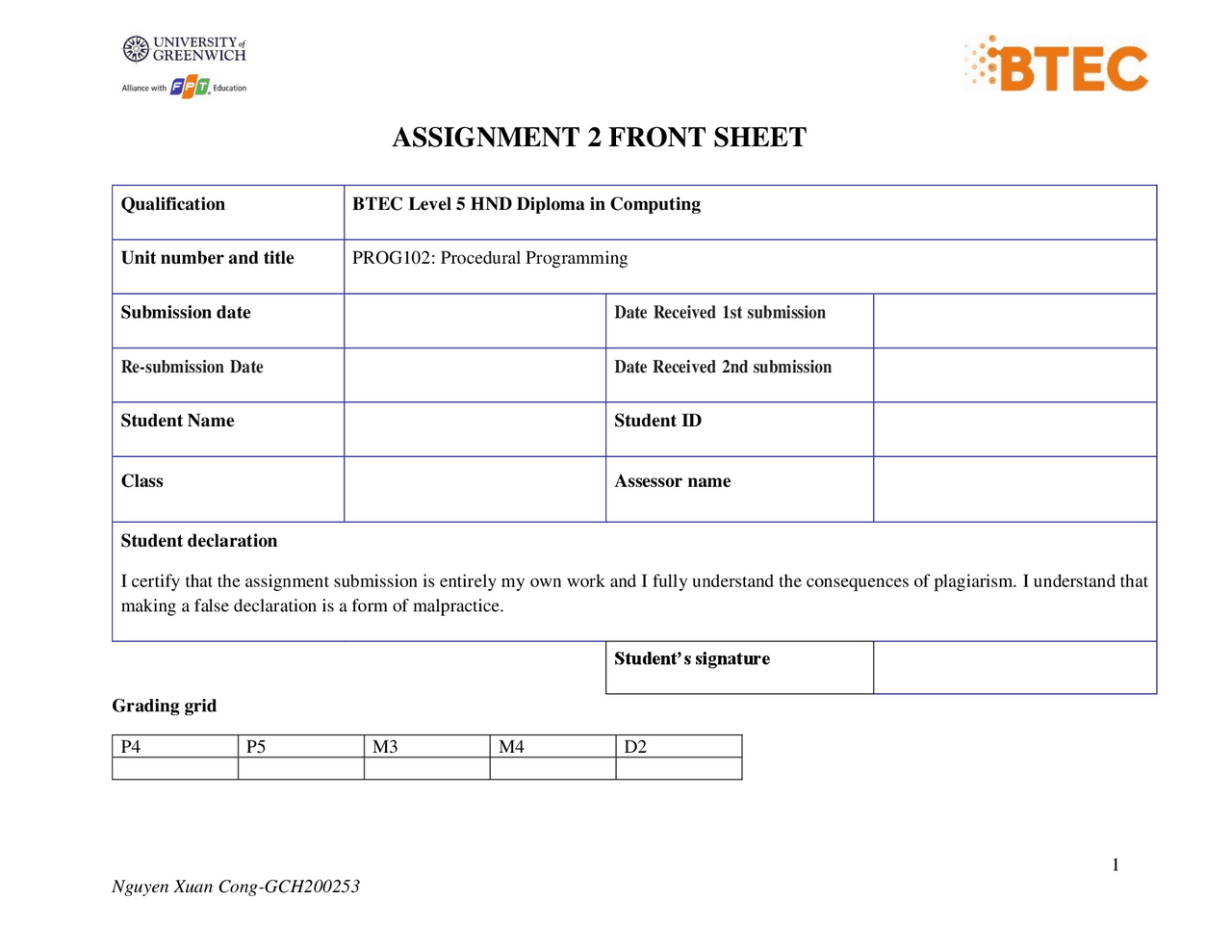 Prog102-assignment 2 | Assignments Computer Science - Docsity