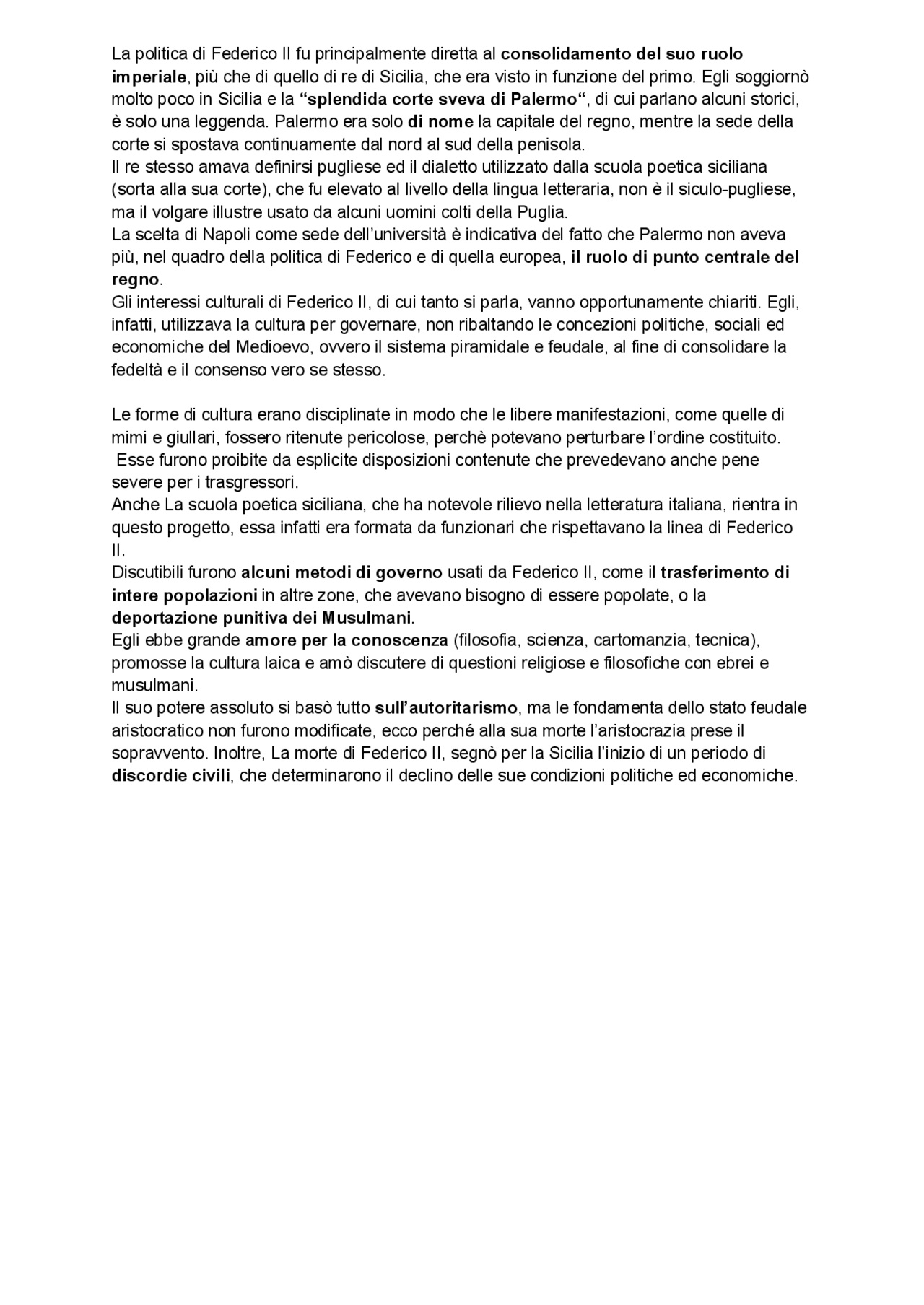 Approfondimento Su Federico Ii Docsity