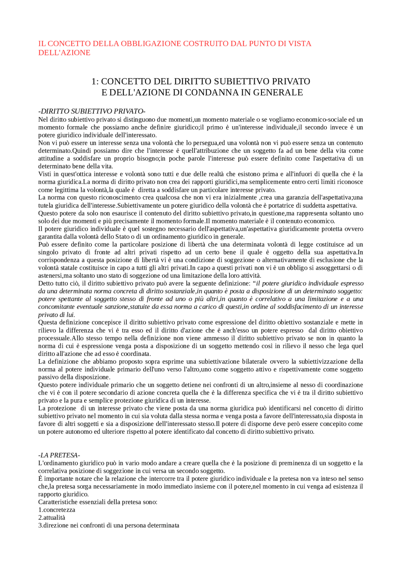 Riassunto Libro Diritto Sostanziale E Processo” Docsity