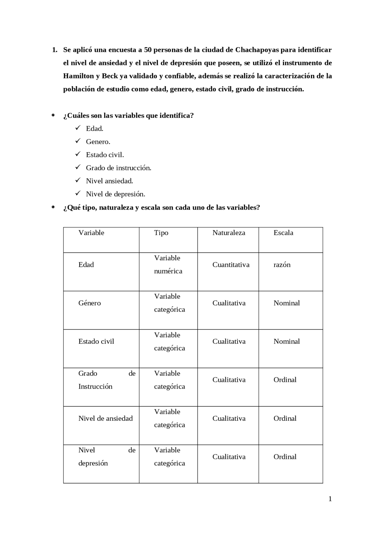 Variables Estadisticas Docsity