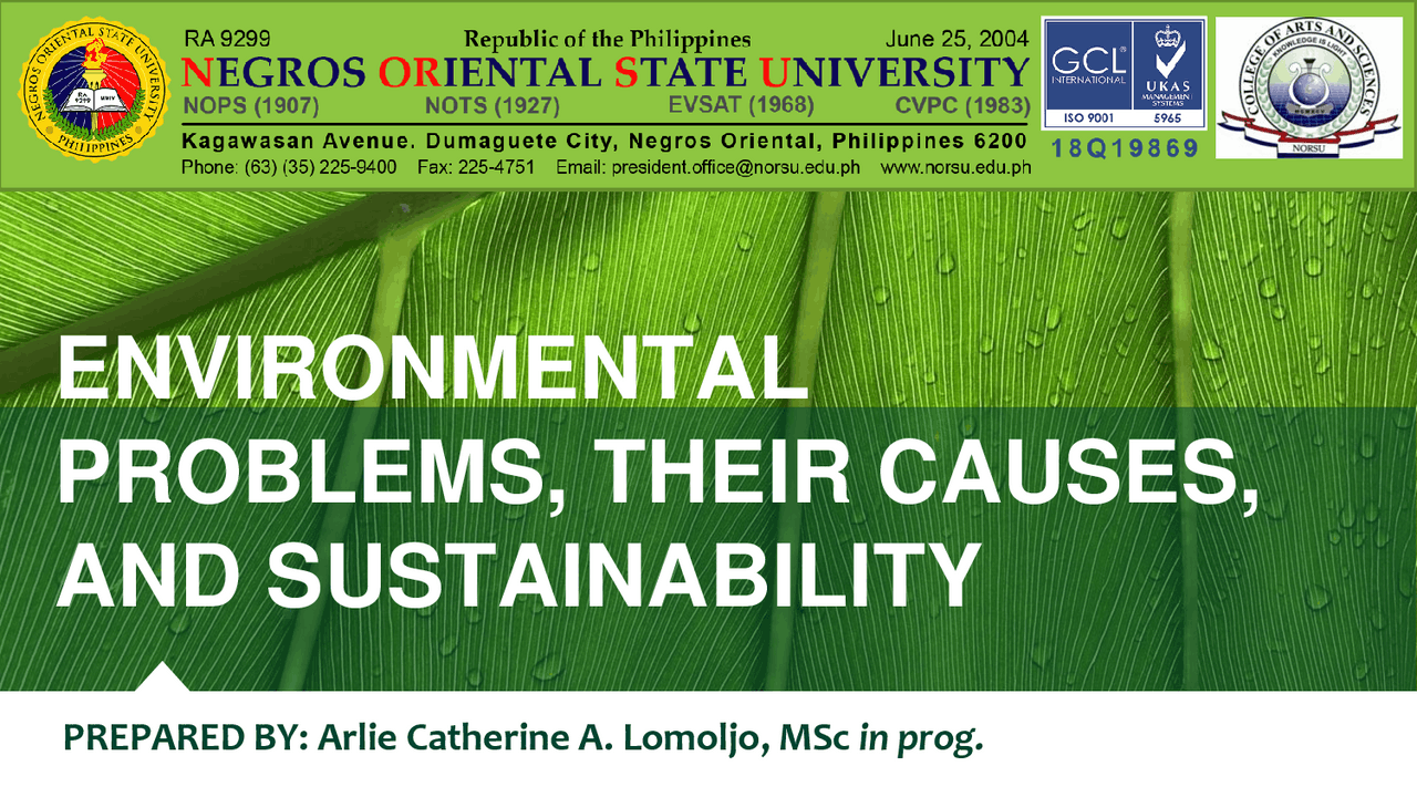 Presentation Environmental Science Docsity
