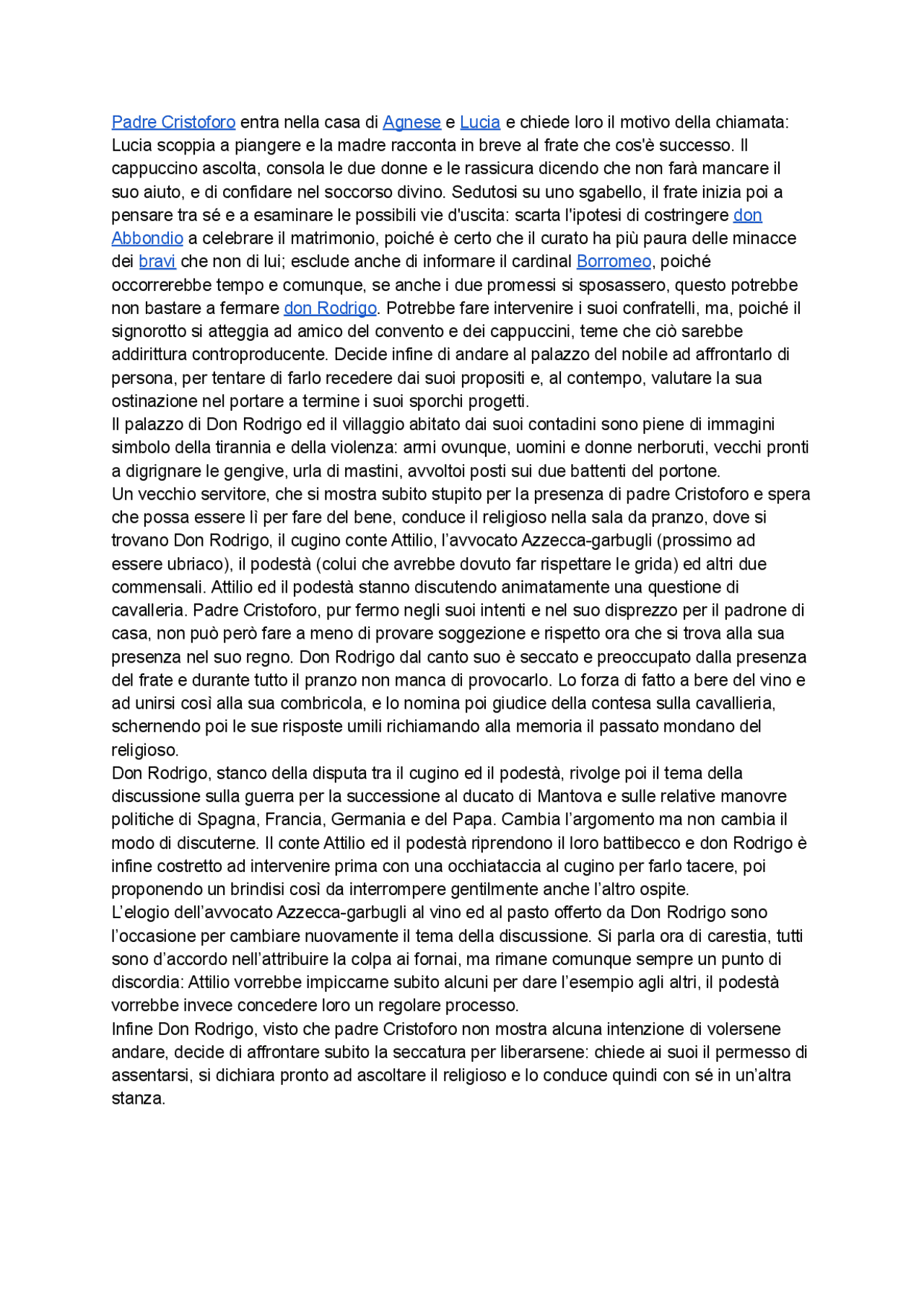 Riassunto Capitolo Quinto I Promessi Sposi Docsity