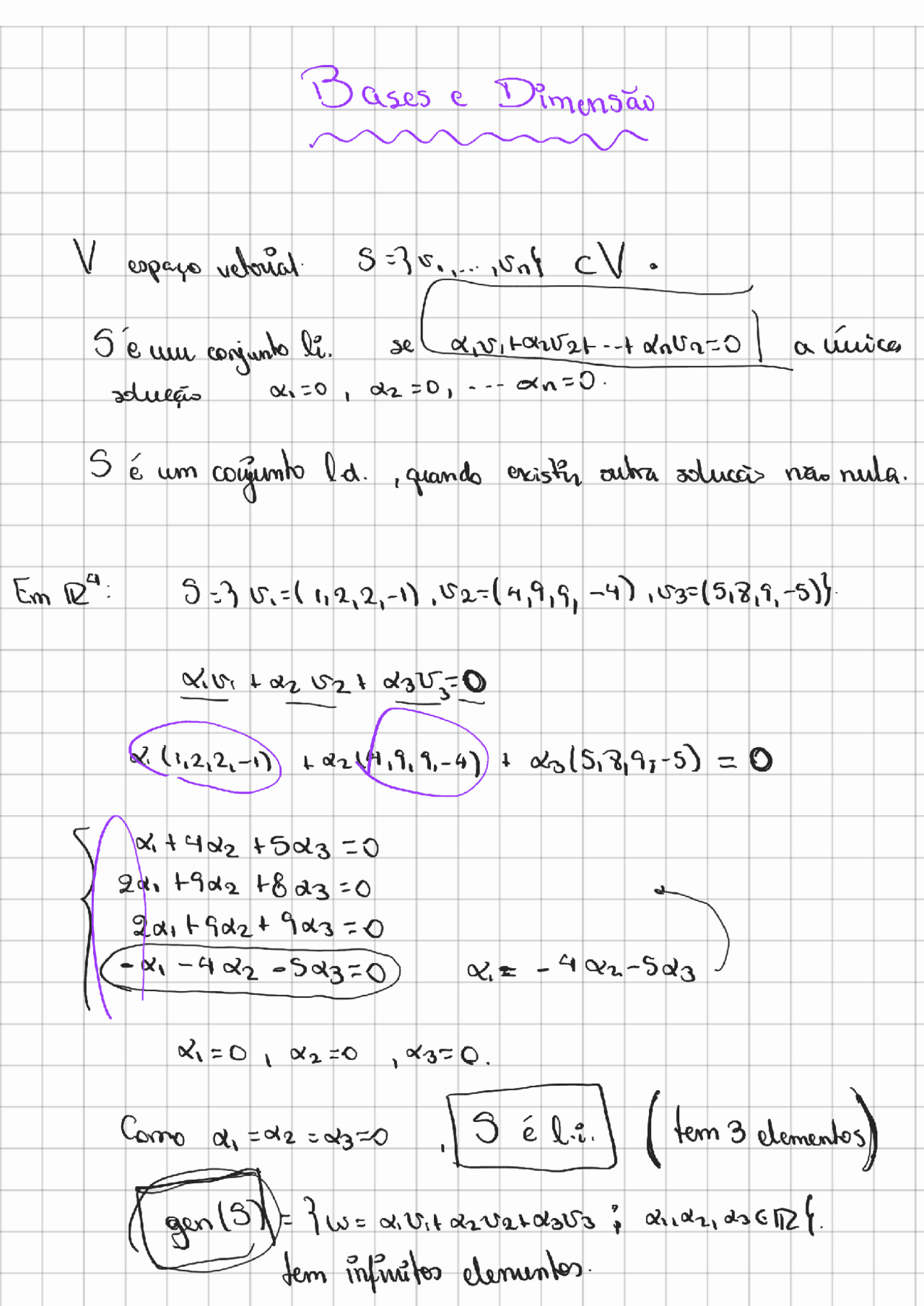 Álgebra Linear Ii Espaços E Subespaços Vetorias Bases Etc Docsity