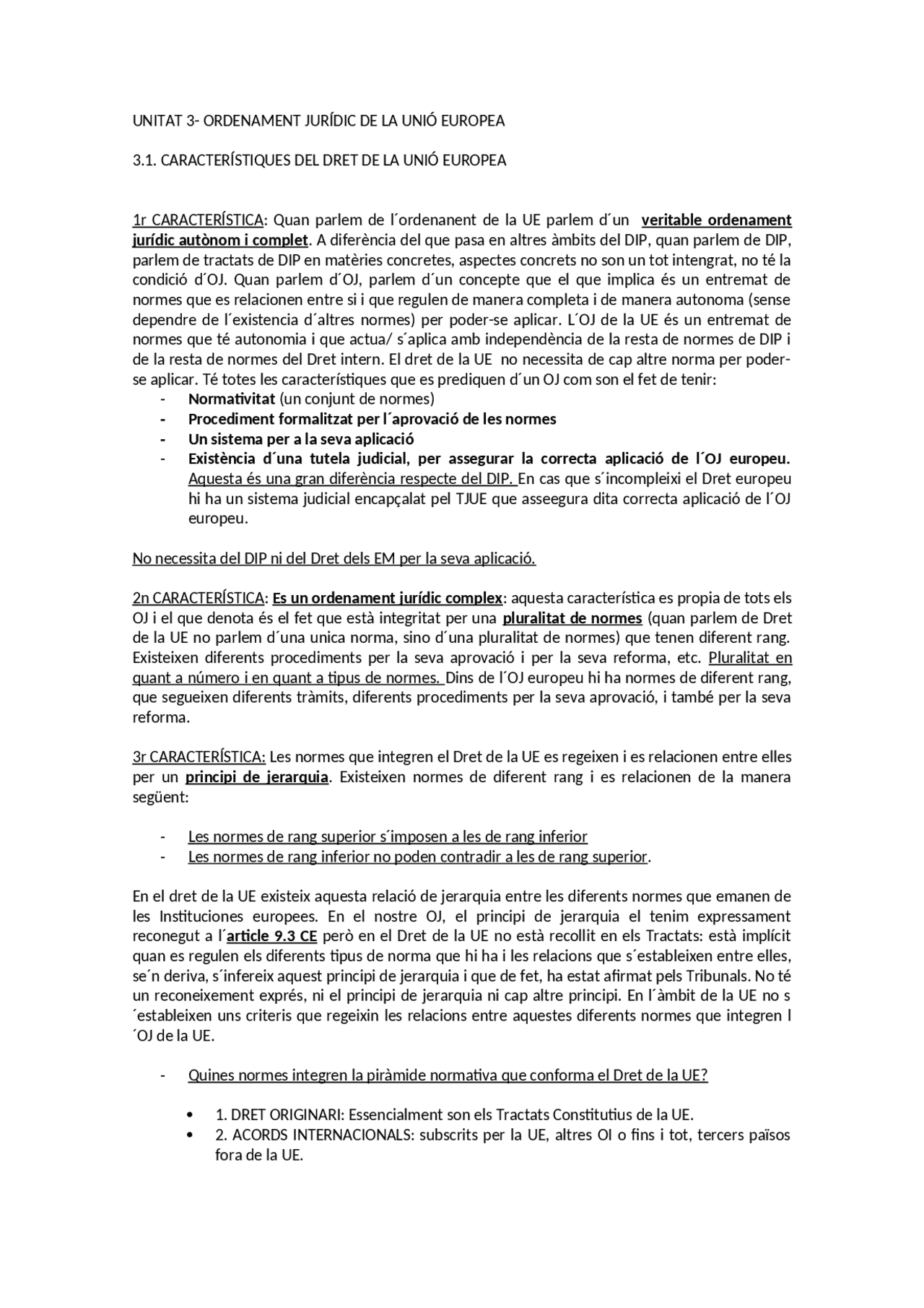 Unitat 3 Pla Docent Institucions De Dret Comunitari Docsity