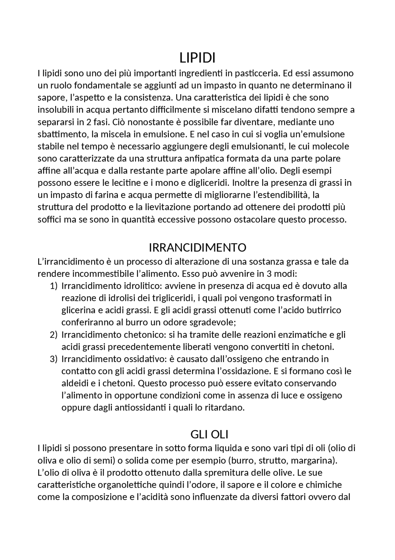 Lipidi Olio E Grassi E Analisi Docsity