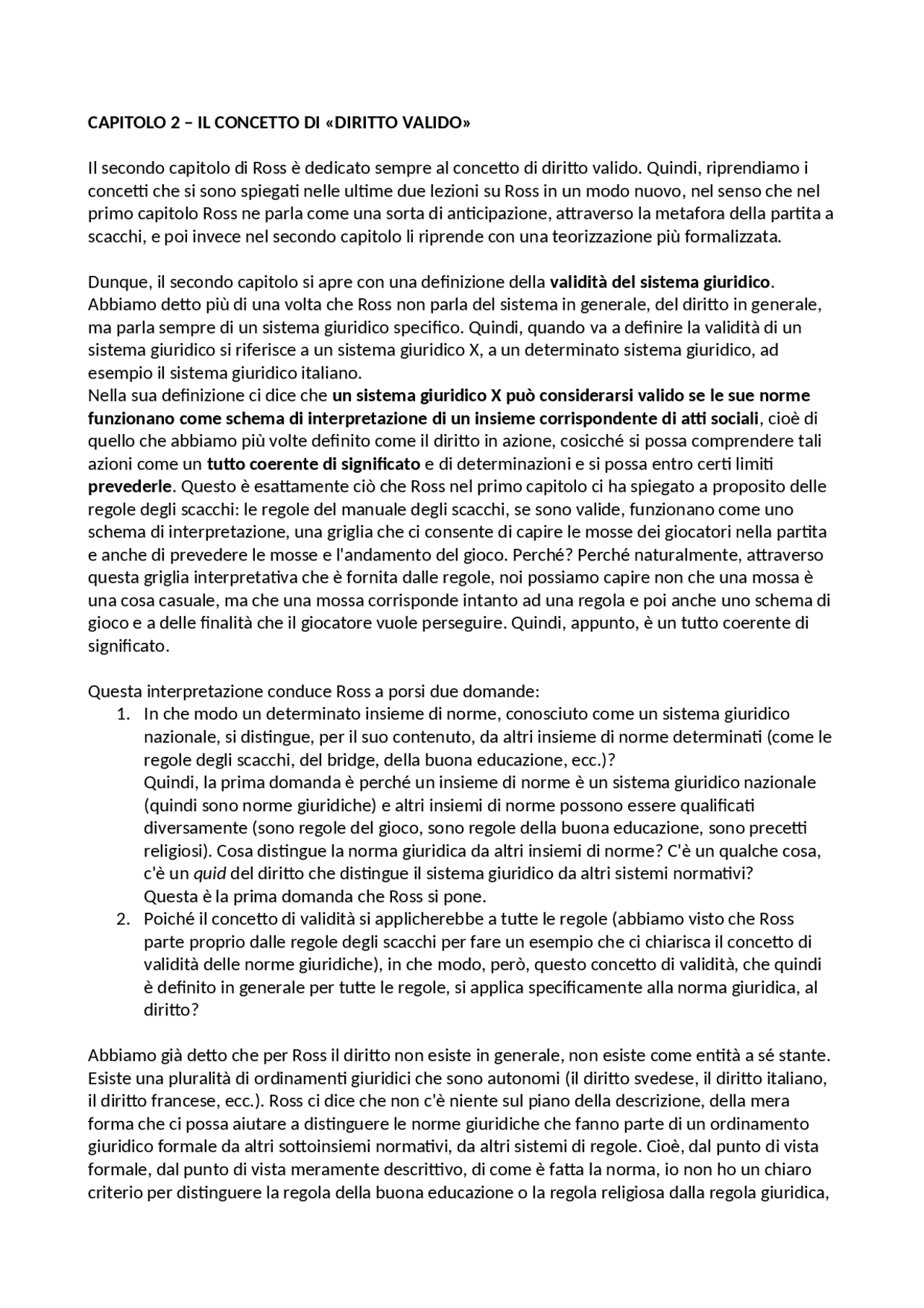 Validità Del Diritto Cap 2 Diritto E Giustizia A Ross Docsity