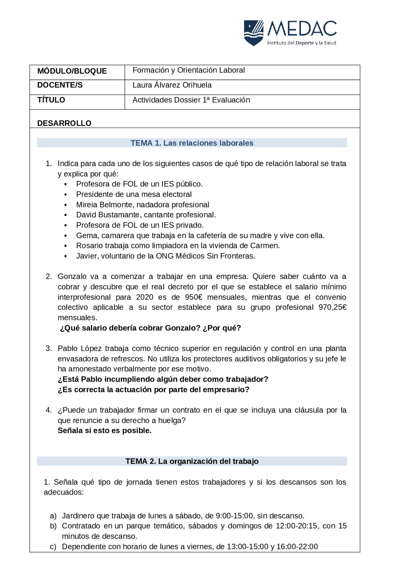 Dossier FOL para hacer trabajos en grupo - Docsity