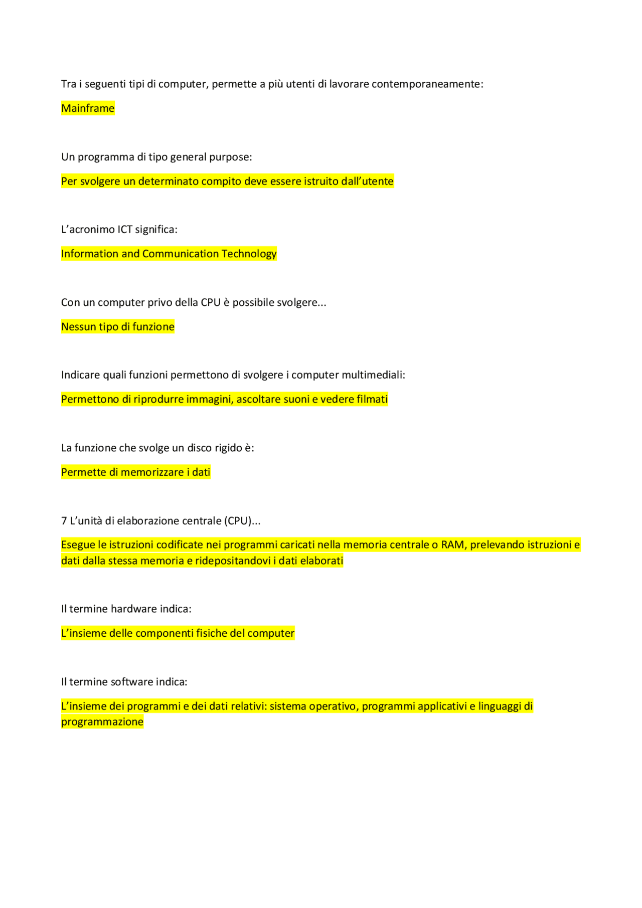 Esame Di AbilitÀ Informatiche E Telematiche Docsity
