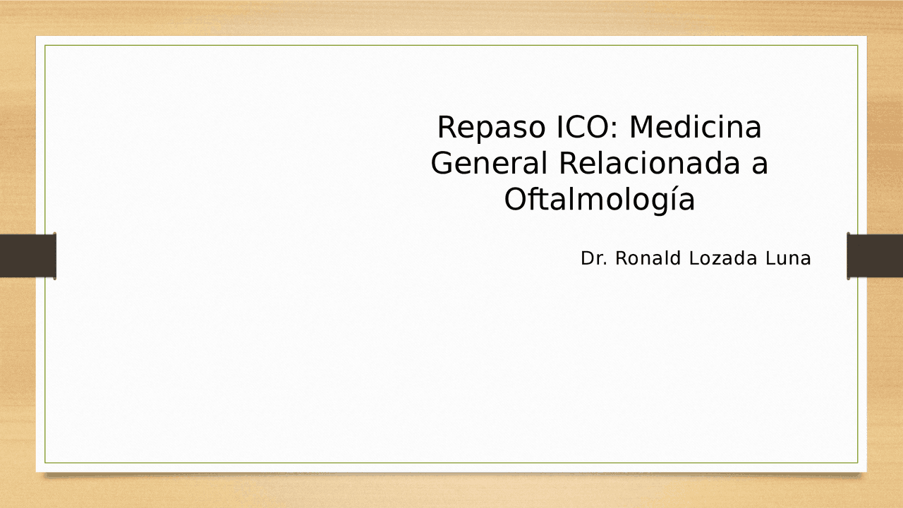 Repaso para el examen ico oftalmologia basico - Docsity