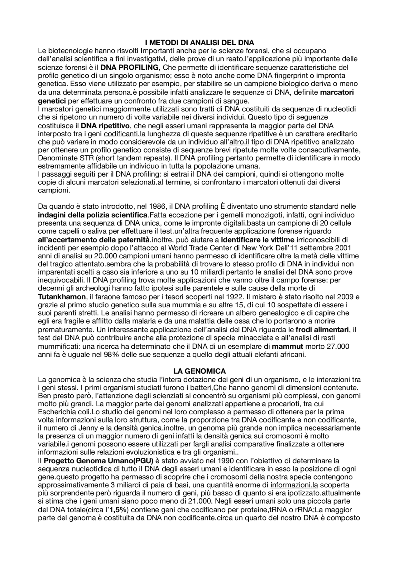 Riassunto Cellule Staminali Docsity
