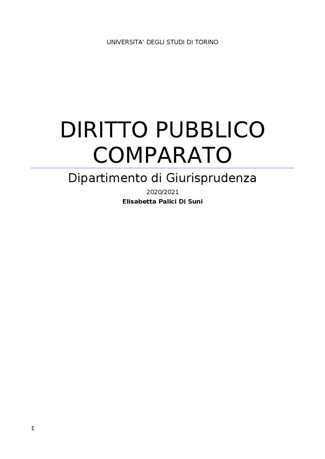 Dispense Complete Del Corso Di Diritto Pubblico Comparato Docsity