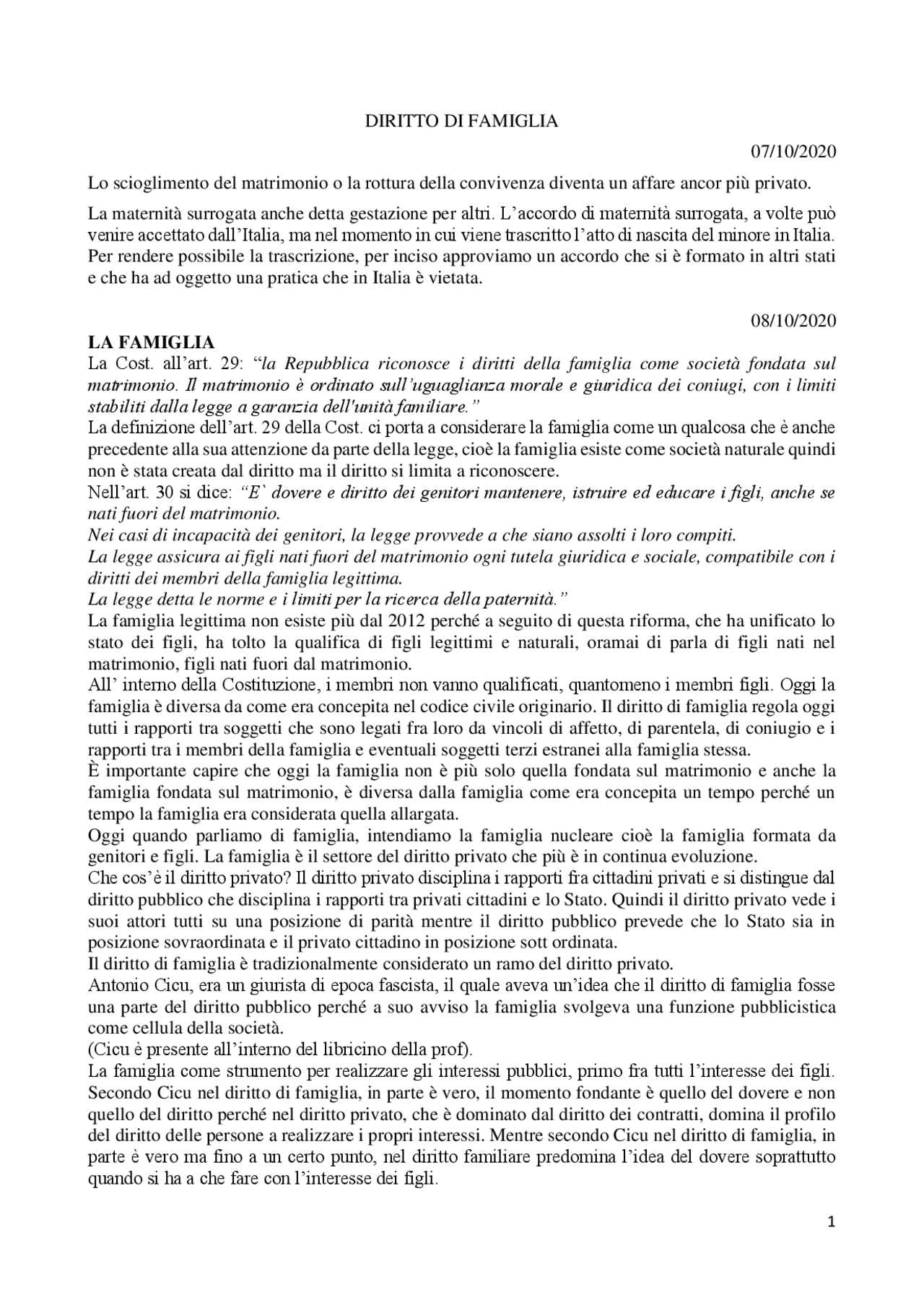 Appunti Completi Esame Diritto Di Famiglia Docsity