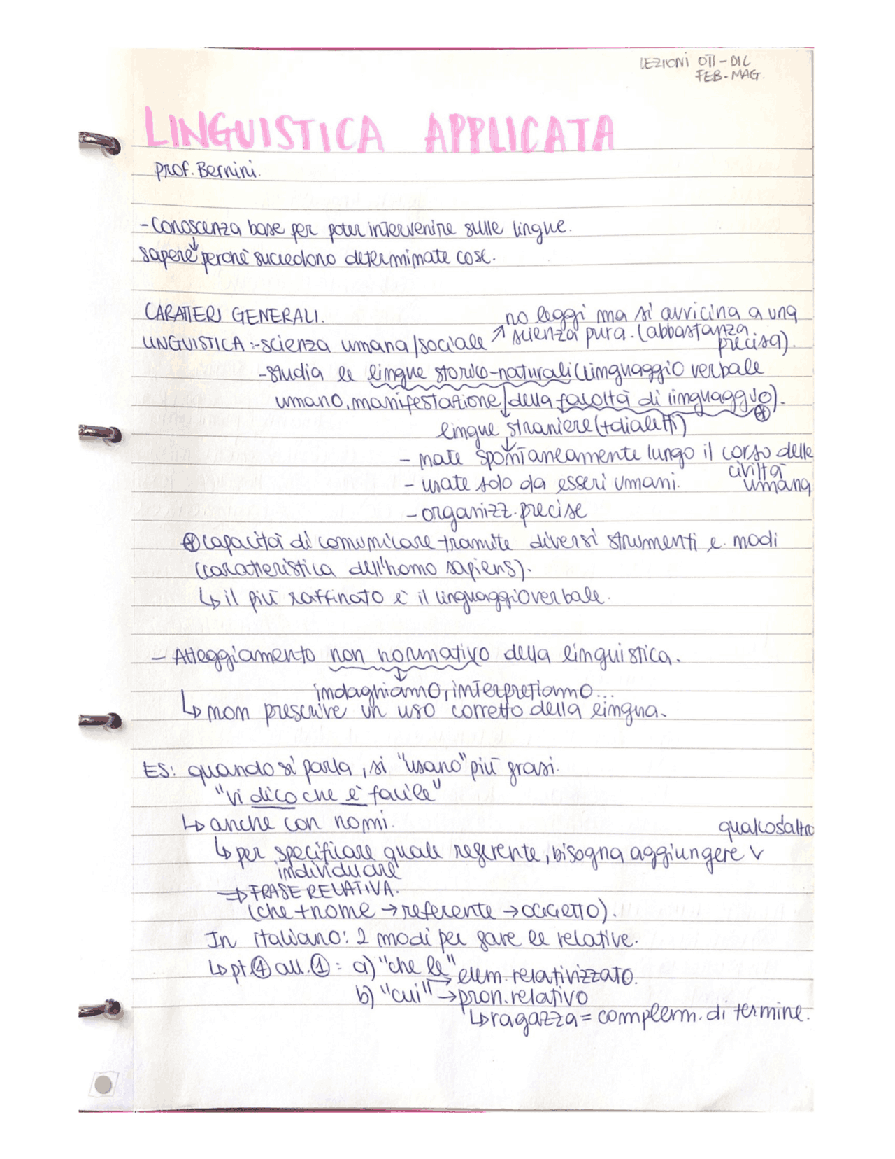 Linguistica Applicata Parte Uno Appunti Prof Bernini Università Di