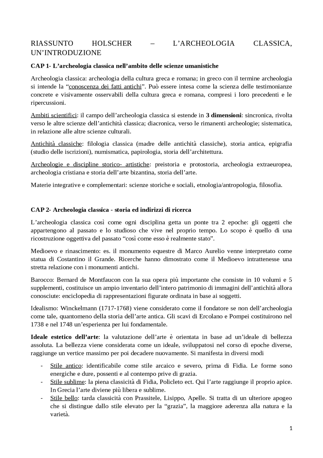 Riassunto Holscher Larcheologia Classica Unintroduzione Docsity