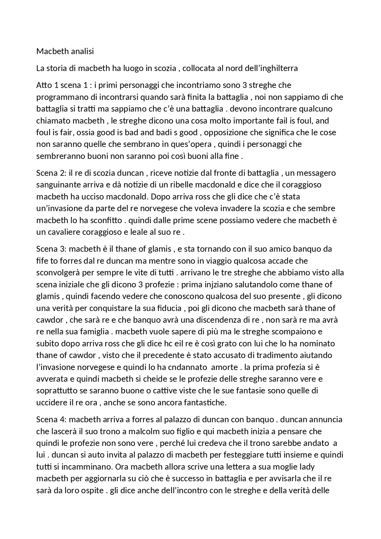 Analisi Del Libro Macbeth Docsity