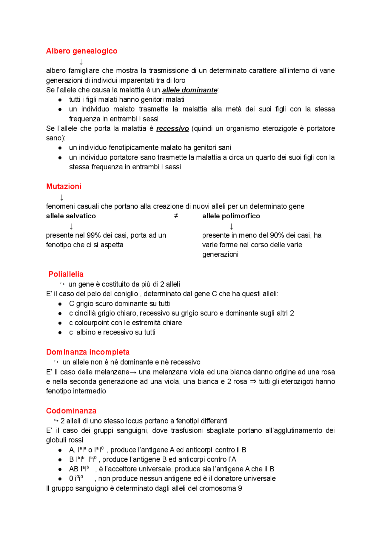 Genetica post-mendeliana - Docsity