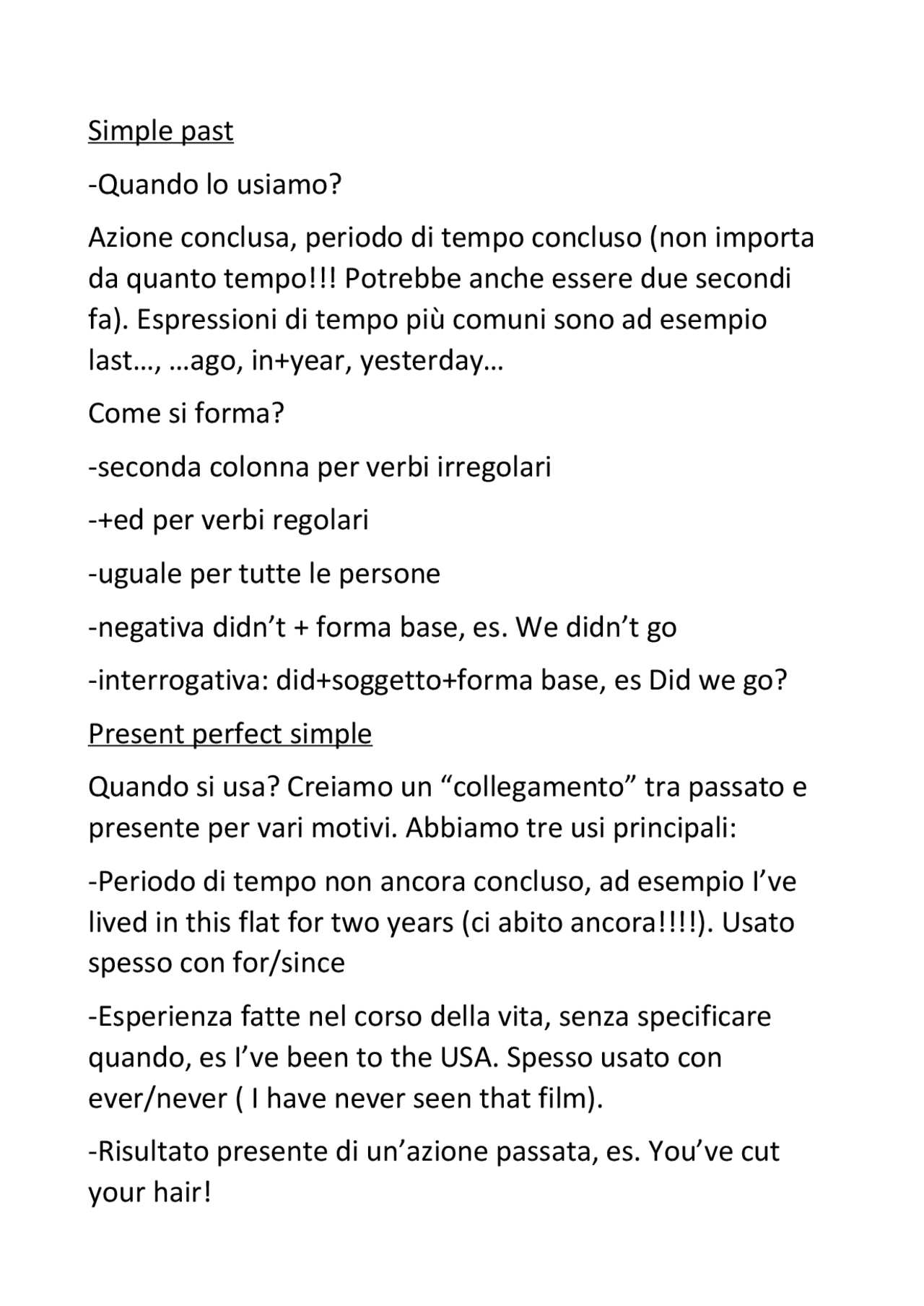 English forms (sixth grade) - Docsity