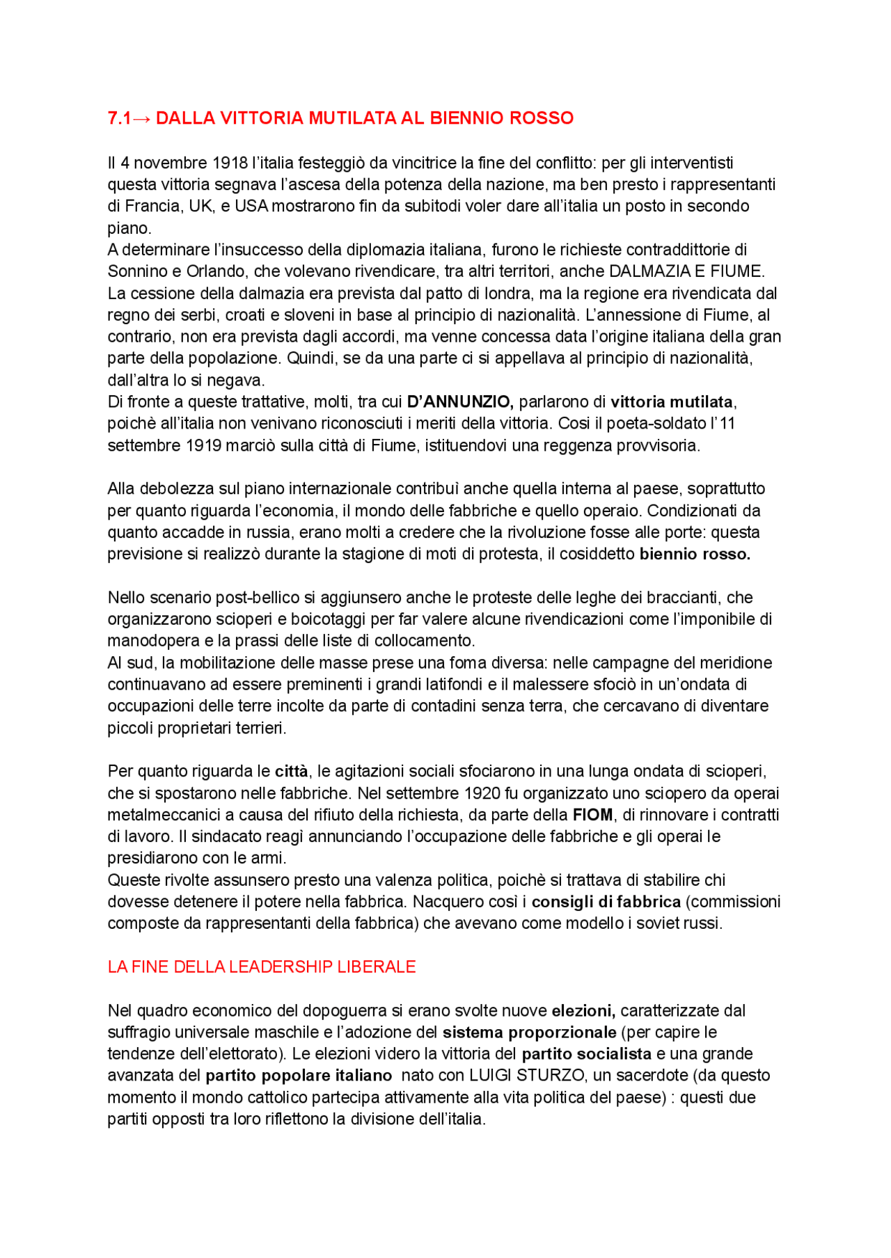 L'ascesa al potere di Mussolini - Docsity