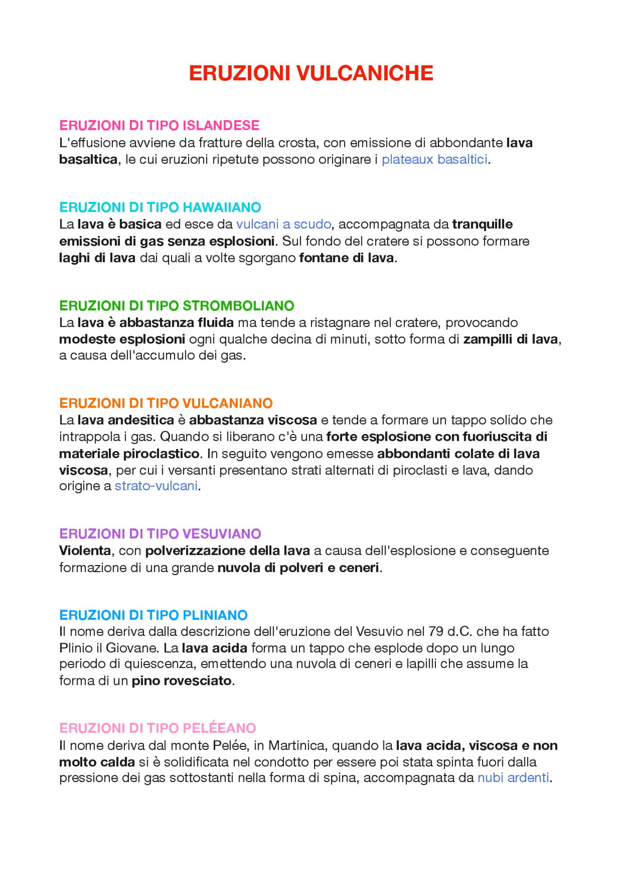 Eruzioni Vulcaniche Scienze Della Terra Docsity