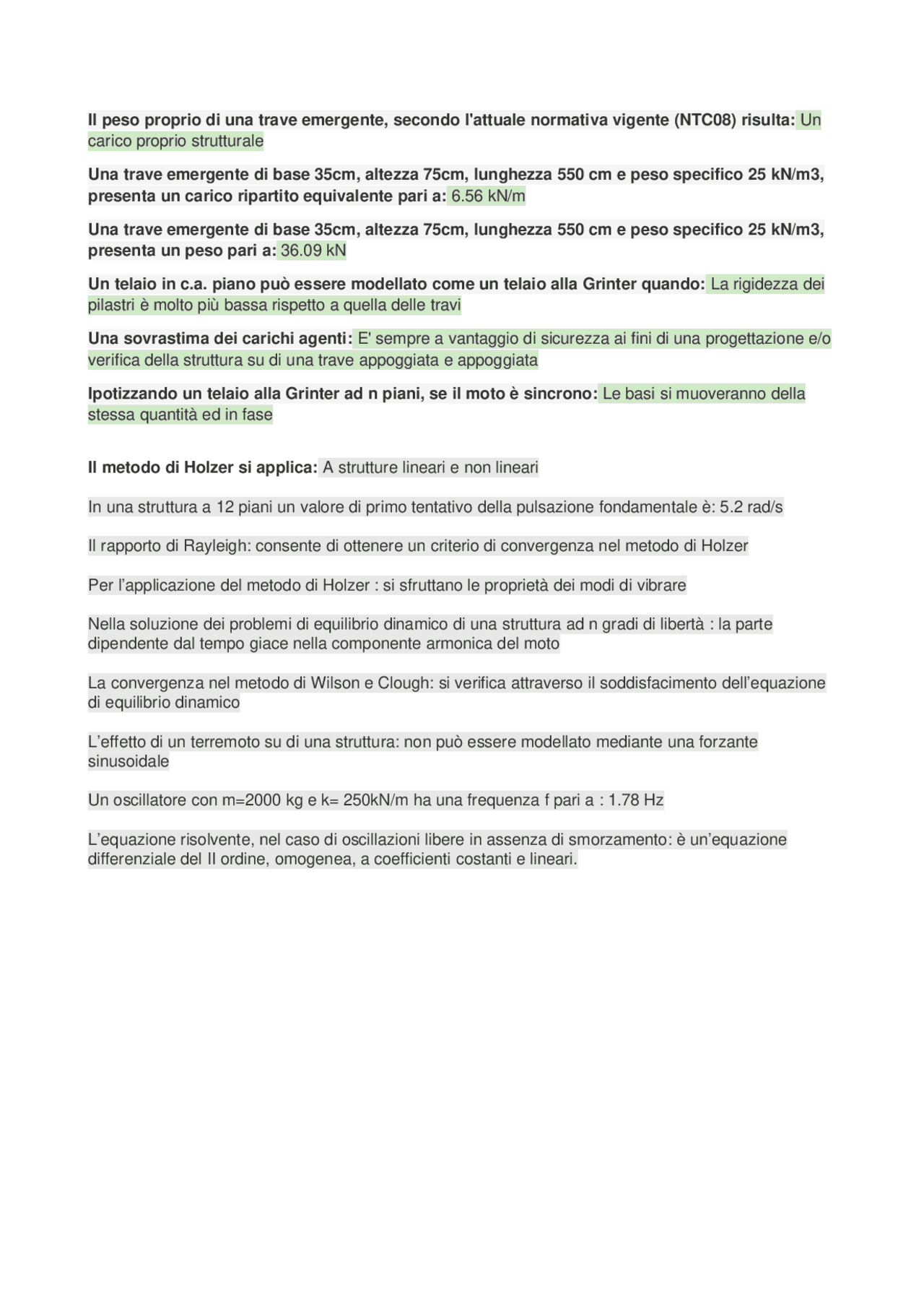 Domande Strutture In Zona Sismica Docsity