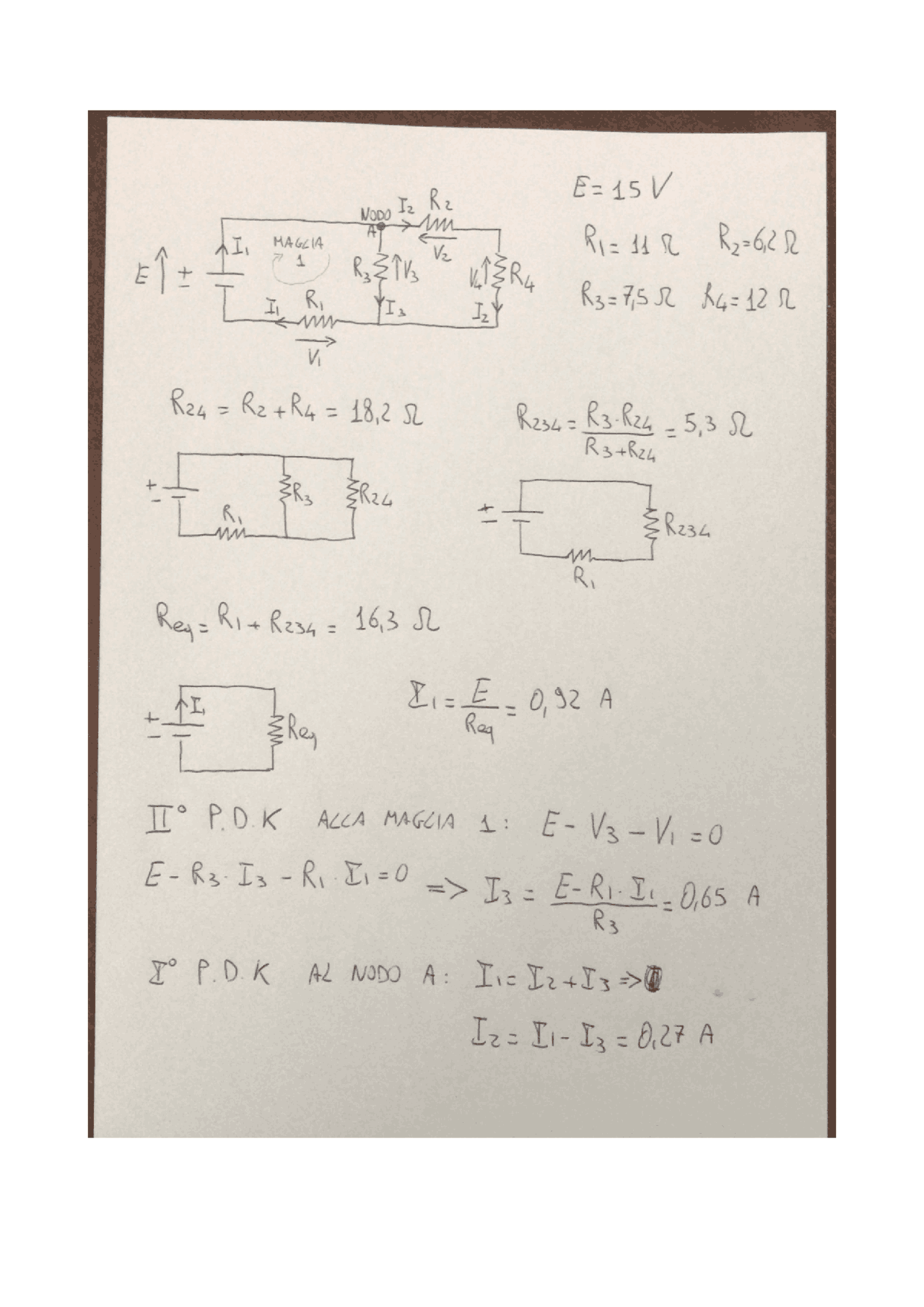 Esercizio Con I Principi Di Kirchhoff Docsity