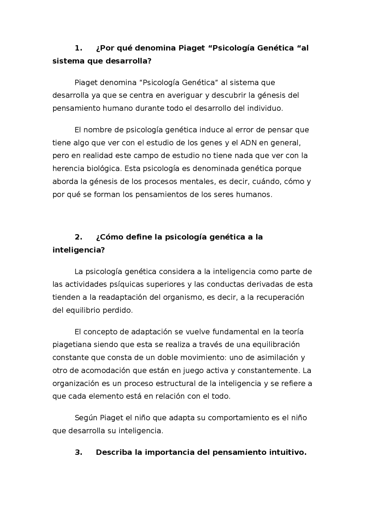 PIAGET Y LOS PERIODOS EVOLUTIVOS - Docsity