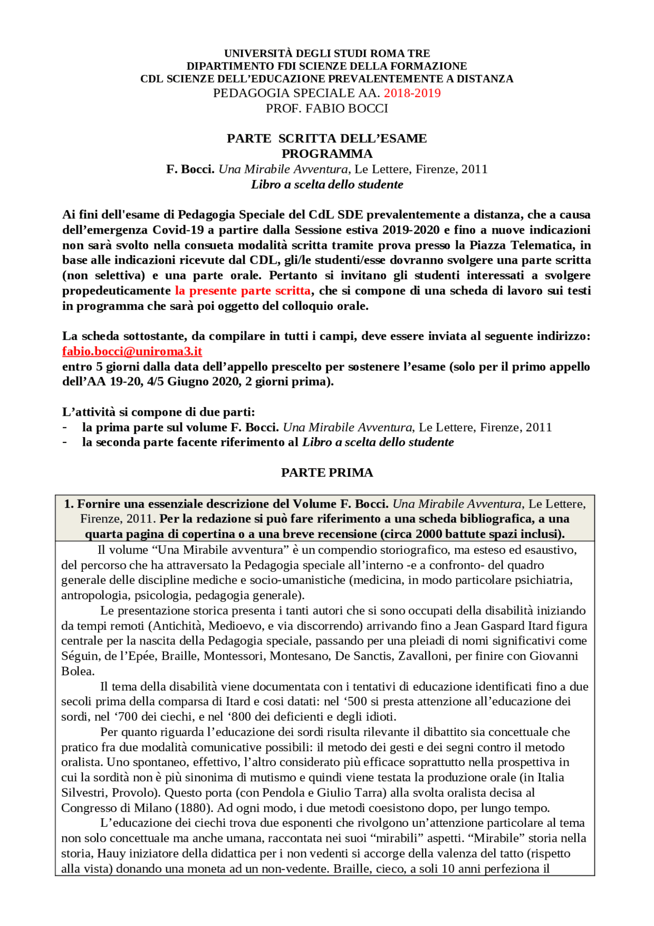 Esame Pedagogia Speciale Exams Of Pedagogy Docsity
