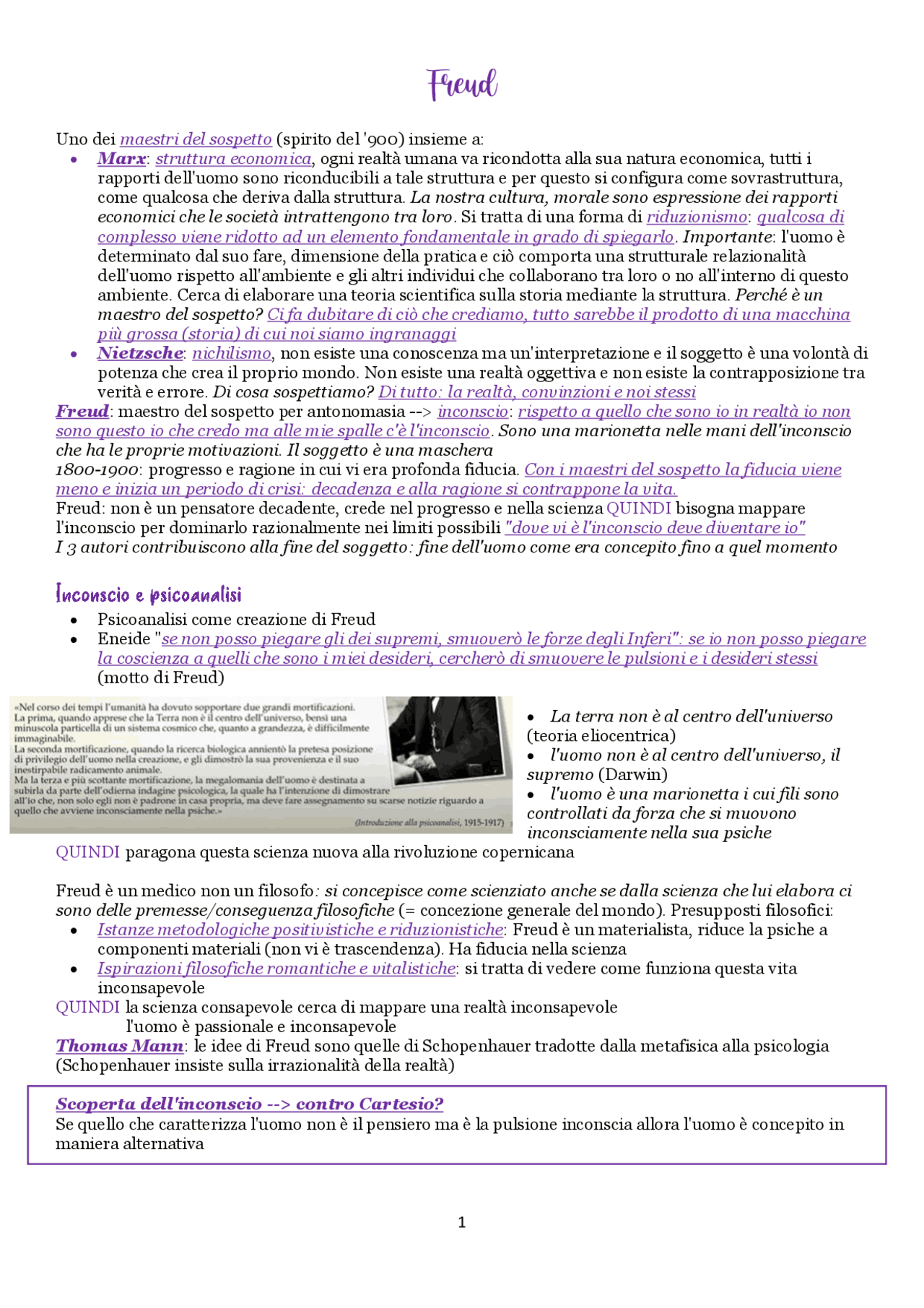Appunti Su Freud E Al Di Là Del Principio Di Piacere Docsity