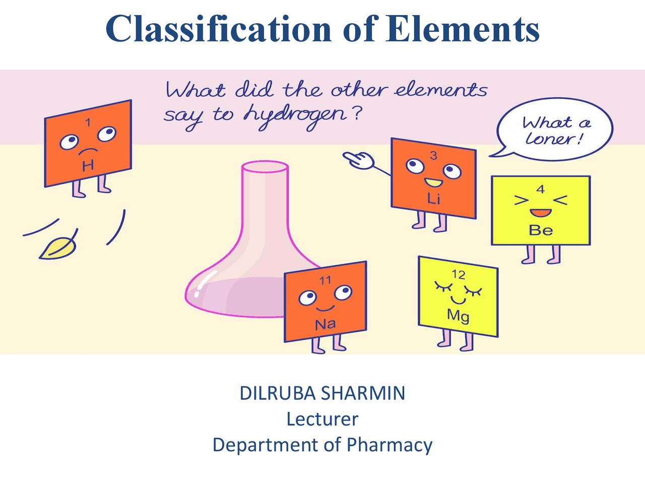 Classification Of Elements Docsity